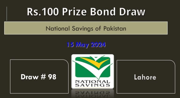 Rs. 100 Prize Bond 15 May 2024 Result Draw No. 46 List Lahore - Saving ...